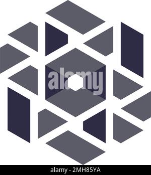 Hexagonal Triangles Logo illusion generative pattern illustration Stock ...