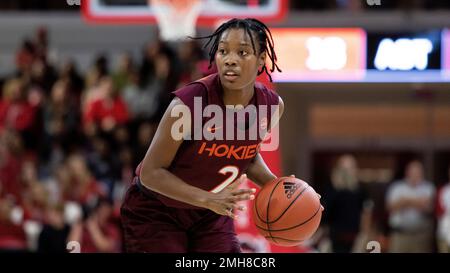 Virginia Tech's Aisha Sheppard (2) handles the ball during an NCAA ...