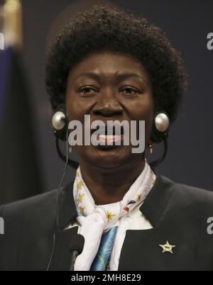 Awut Deng Achuil, the South Sudan Minister for Foreign Affairs and the ...
