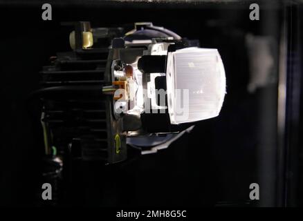 The BladeScan smart adaptive headlight is on display at the Koito and ...