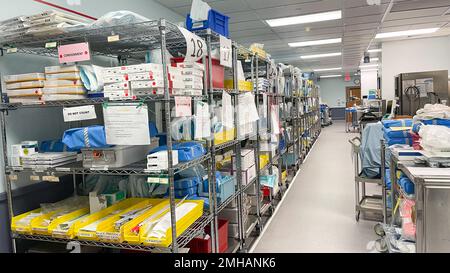 Hospital Setting operating room hallway hospital bed and machines Stock ...