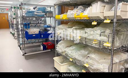 Hospital Setting operating room hallway hospital bed and machines Stock ...