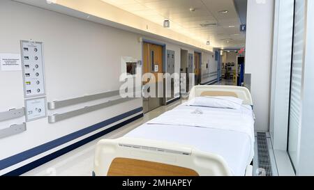 Hospital Setting operating room hallway hospital bed and machines Stock ...