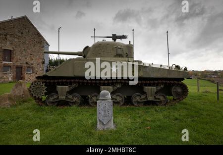 sherman tank outside a museum in normandy Stock Photo - Alamy