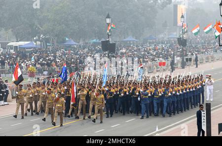 Egypt Military contingent marching at Kartavya Path during the 74th ...