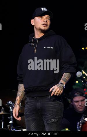 Kane Brown performs during the US99 Stars and Strings concert at the ...