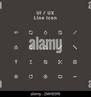 Simple white minimal line ui ux icon set Stock Photo - Alamy