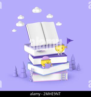 3d graphic rendered education character video lecture Stock Photo - Alamy