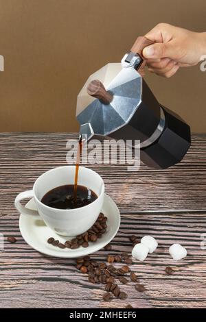 creative concept photo of moka pot Stock Photo - Alamy