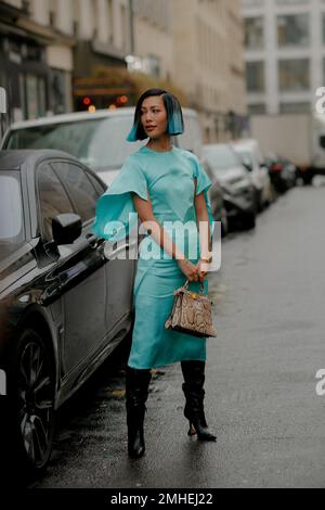 Street style, Molly Chiang arriving at Givenchy Spring Summer 2024 show ...