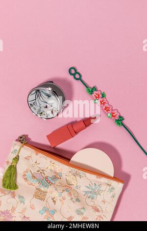 collection of korean traditional objects mirror engraved with ...