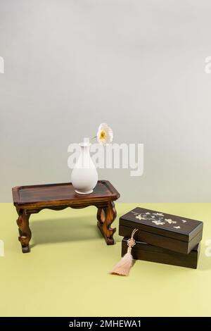 collection of korean traditional objects soban and tea set Stock Photo ...