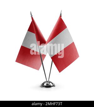Small national flags of the Peru on a white background Stock Photo - Alamy
