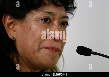 Araceli Osorio Martinez, mother of Lesvy Berlin Osorio, weeps as she ...