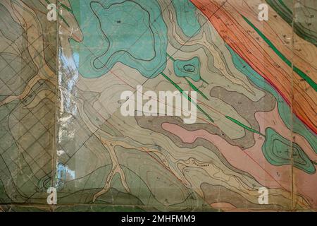 geological map old paper as background close up Stock Photo - Alamy