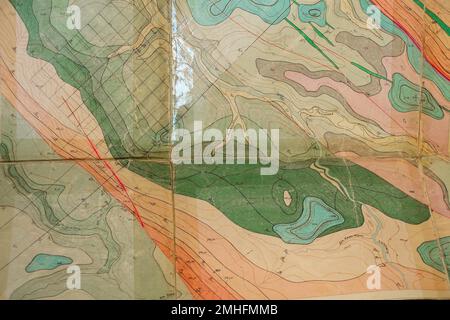 geological map old paper as background close up Stock Photo - Alamy