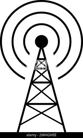 Cellular Broadcasting Antenna Icon. Editable Outline With Color Fill Design. Vector Illustration ...