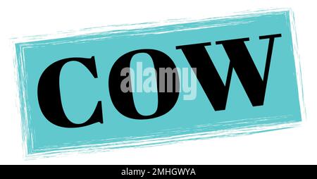 COW text written on blue-black zig-zag stamp sign Stock Photo - Alamy