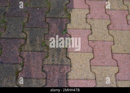 Contrast between dirt old auto block slab paving slabs floor dirty ...