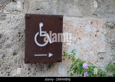 disabled accessible entree french text entry sign posting with ...