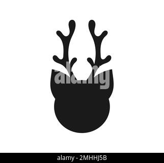 Funny animal. Cute deer dressed in coat, scarf and cap. Cartoon style ...