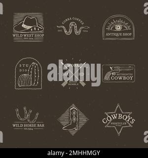 Cowboy themed logo vector collection Stock Vector Image & Art - Alamy