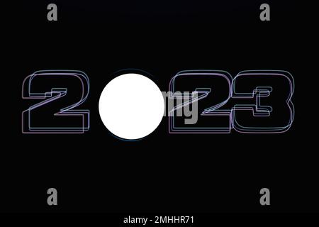 Calendar header number 2023 on blue background. Happy new year 2023 ...