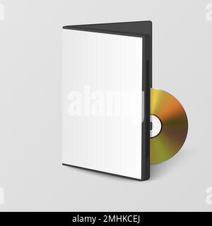 Vector Realistic Yellow CD, DVD with Rectangular Box, Cover, Envelope ...