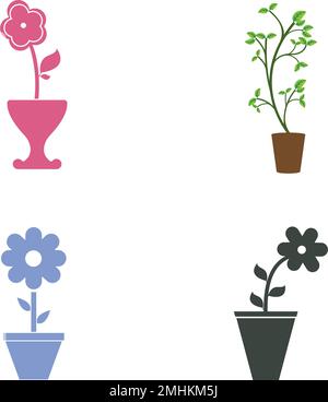 Decorative flower single icon set. Vintage vector botanical floral ...