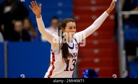 Kansas guard Holly Kersgieter (13) during an NCAA women's basketball ...