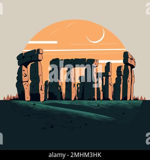 illustration of composite structure formed by large and heavy stones ...