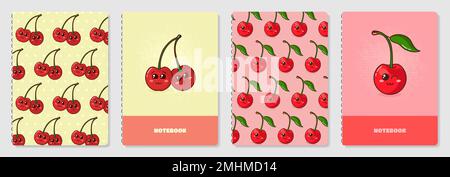 Cartoon Cover page templates. Vector sweets prints Stock Vector Image ...