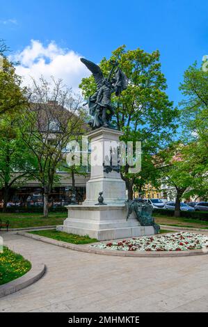 Honved monument Budapest. Honvéd Memorial, built in 1893 Stock Photo ...