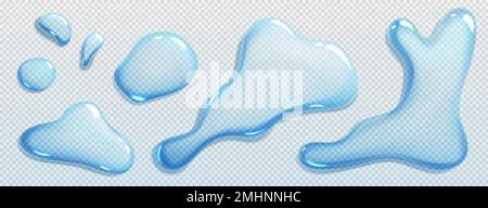 Water spills isolated on transparent background. Vector realistic set ...