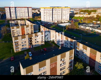 Aerial view of housing estate at Wester Hailes in Edinburgh, Scotland ...