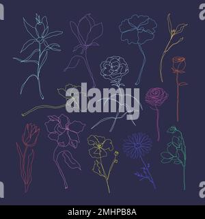 Vector set of monoline, line hand drawn bird logos. Flying dove, pigeon ...