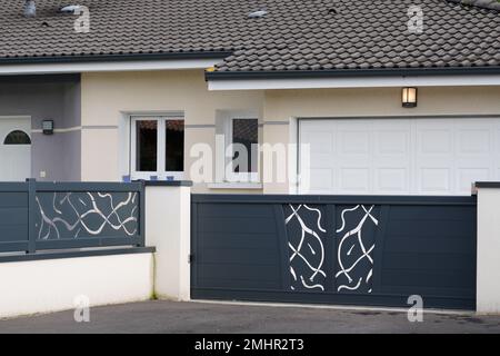 modern gray design gate aluminum portal outdoor double door front of ...