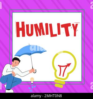 Text caption presenting Humility, Business concept being Humble is a ...
