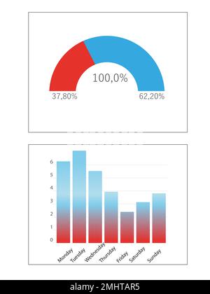 Different colorful graphs with statistic information. Illustration ...