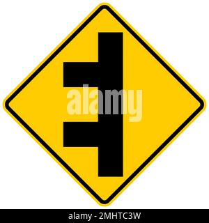 Side road intersection warning sign Stock Photo - Alamy