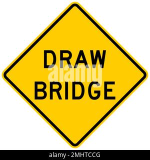 Warning sign with drawbridge symbol Stock Photo - Alamy