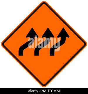 Reverse curve warning sign Stock Photo - Alamy