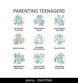 Modern positive parenting set. How to raise a brave child. Parents ...