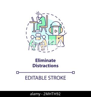 avoid distractions line icon, outline symbol, vector illustration ...