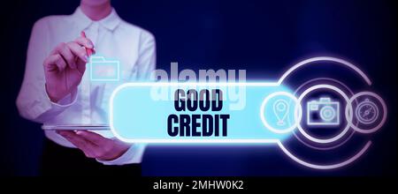 Text showing inspiration Good Credit, Business overview borrower has a ...