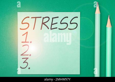 Writing displaying text Stress. Internet Concept a physical chemical or ...