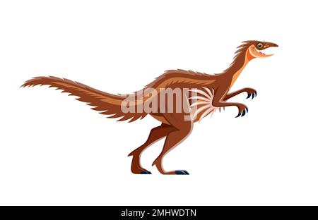Cartoon troodon dinosaur character. Isolated vector small carnivorous ...