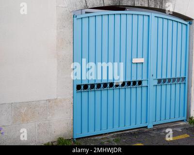 metallic classic blue steel vintage metal arch stone house gate access ...