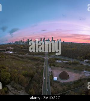 The Toronto city with Pink Sunset from Don Valley Stock Photo - Alamy