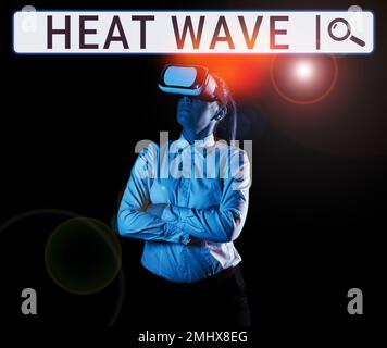 Text showing inspiration Heat Wave, Business concept a prolonged period ...
